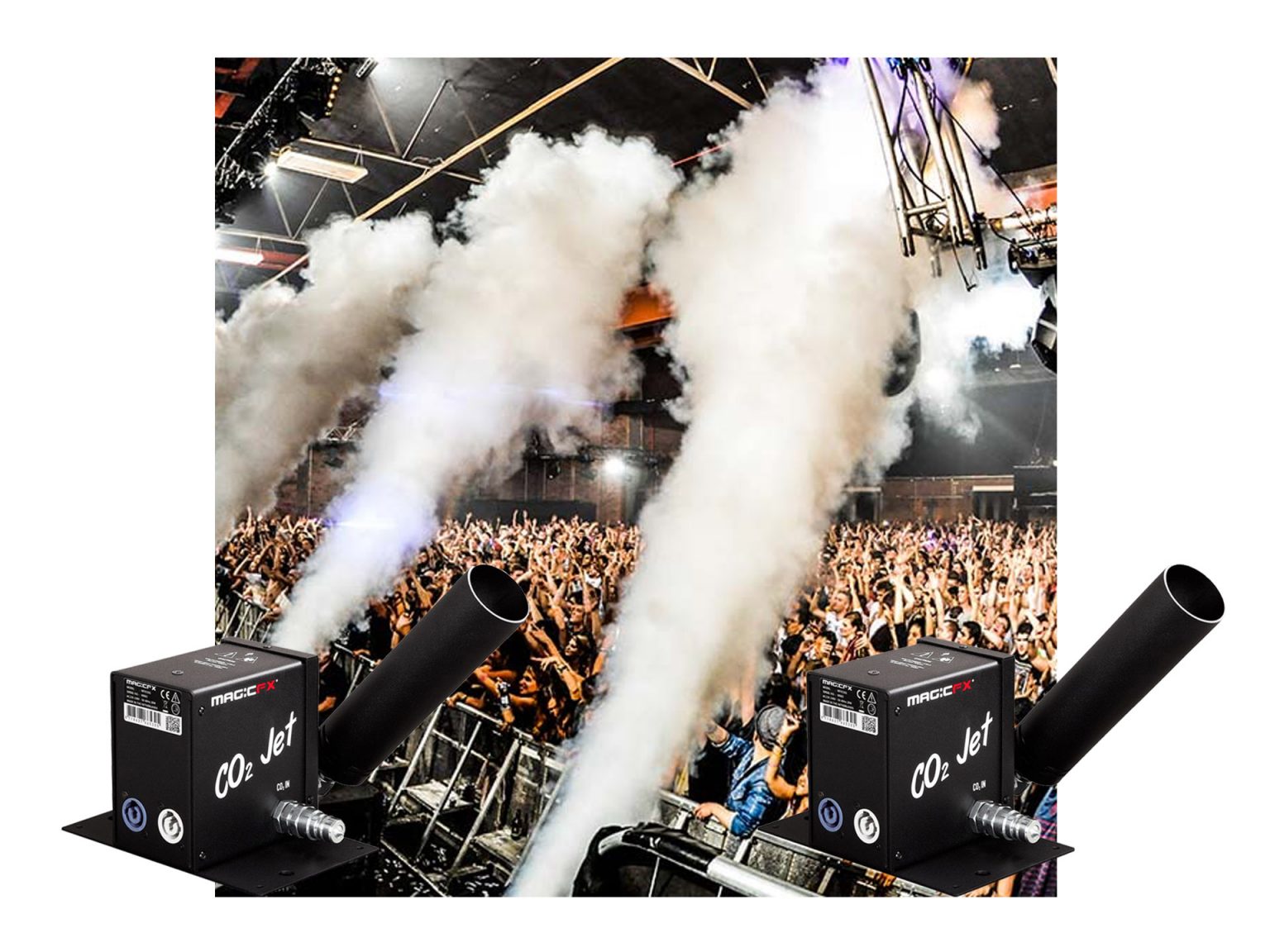 CO2 kanon set 2 huren | Master Partys ; Magic FX CO2 Jet huren - effect